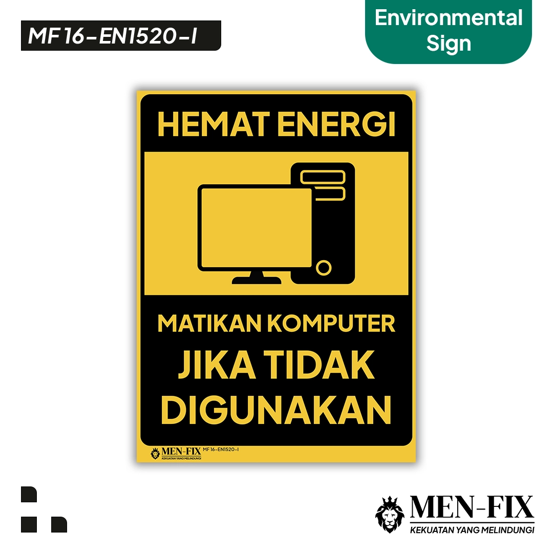 MEN-FIX MF 16-EN1520-I Hemat Energi Matikan Komputer Sign
