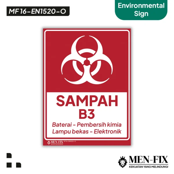 MEN-FIX MF 16-EN1520-O Sampah B3 R Sign